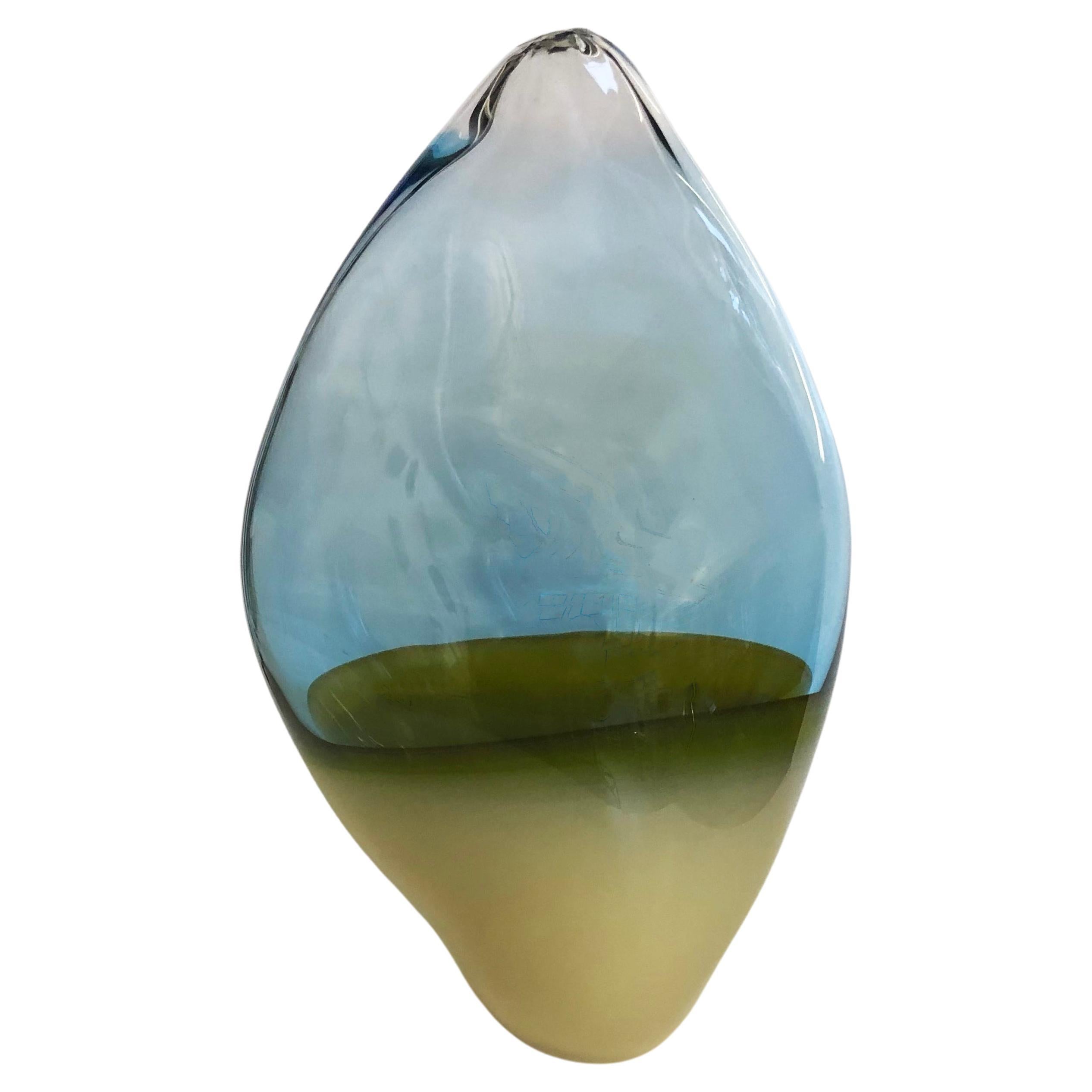 Sennelier Viridian Amber Ochre Glass Vessel For Sale at 1stDibs