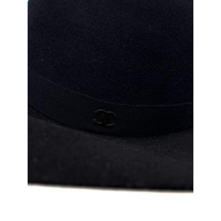 Blue and Black Rabbit Felt Hat - Size M For Sale at 1stDibs