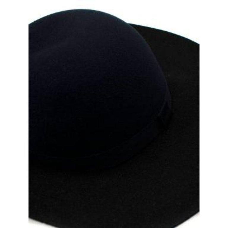 Blue and Black Rabbit Felt Hat - Size M For Sale at 1stDibs