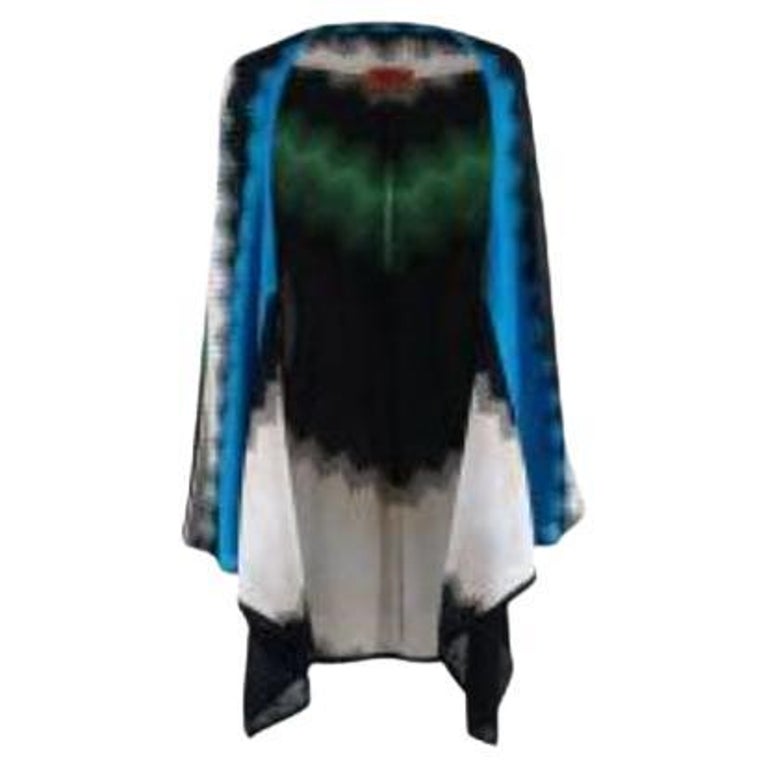 Blue, Black and Silver Metallic Knitted Waterfall Cardigan For Sale at ...