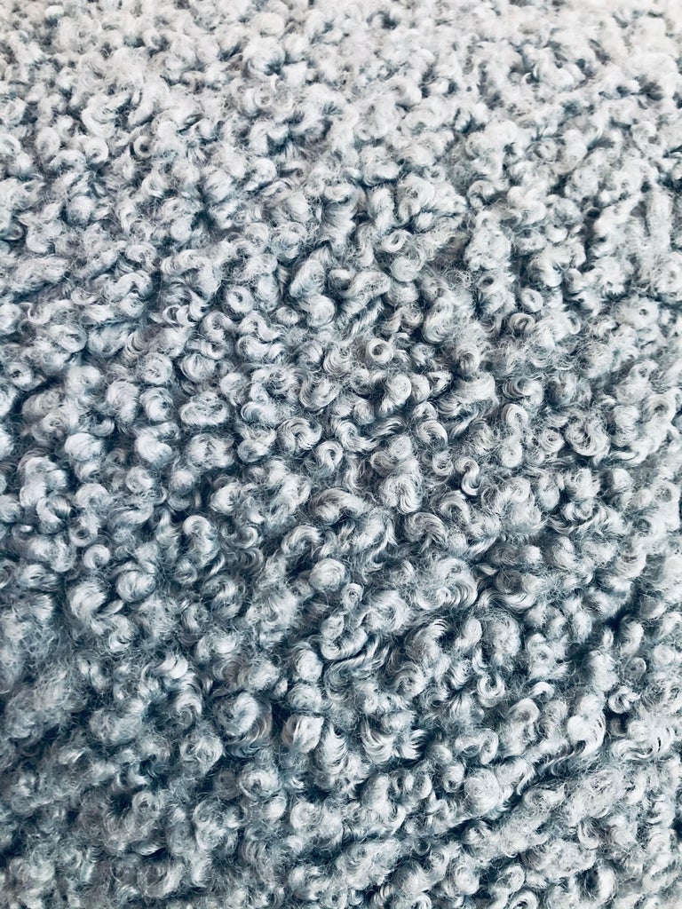 Blue Boucle Mushroom Ottoman at 1stDibs