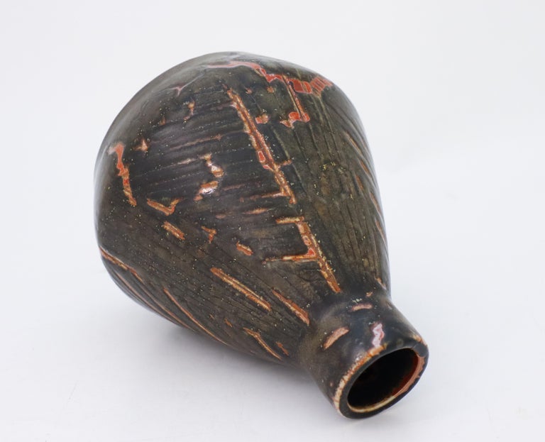 Blue and Brown Vase Lovely Glaze Carl-Harry Stålhane Rörstrand ...