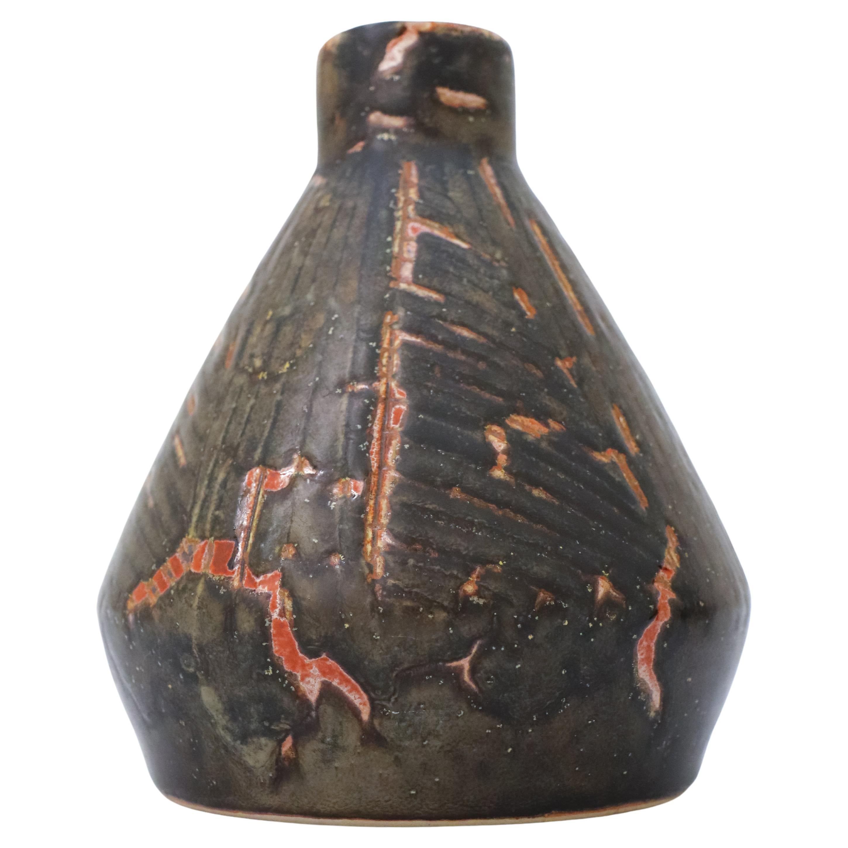 Blue and Brown Vase Lovely Glaze Carl-Harry Stålhane Rörstrand ...