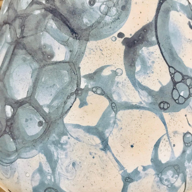 Blue Bubble Design Ceramic Vase, Netherlands, Contemporary at 1stDibs