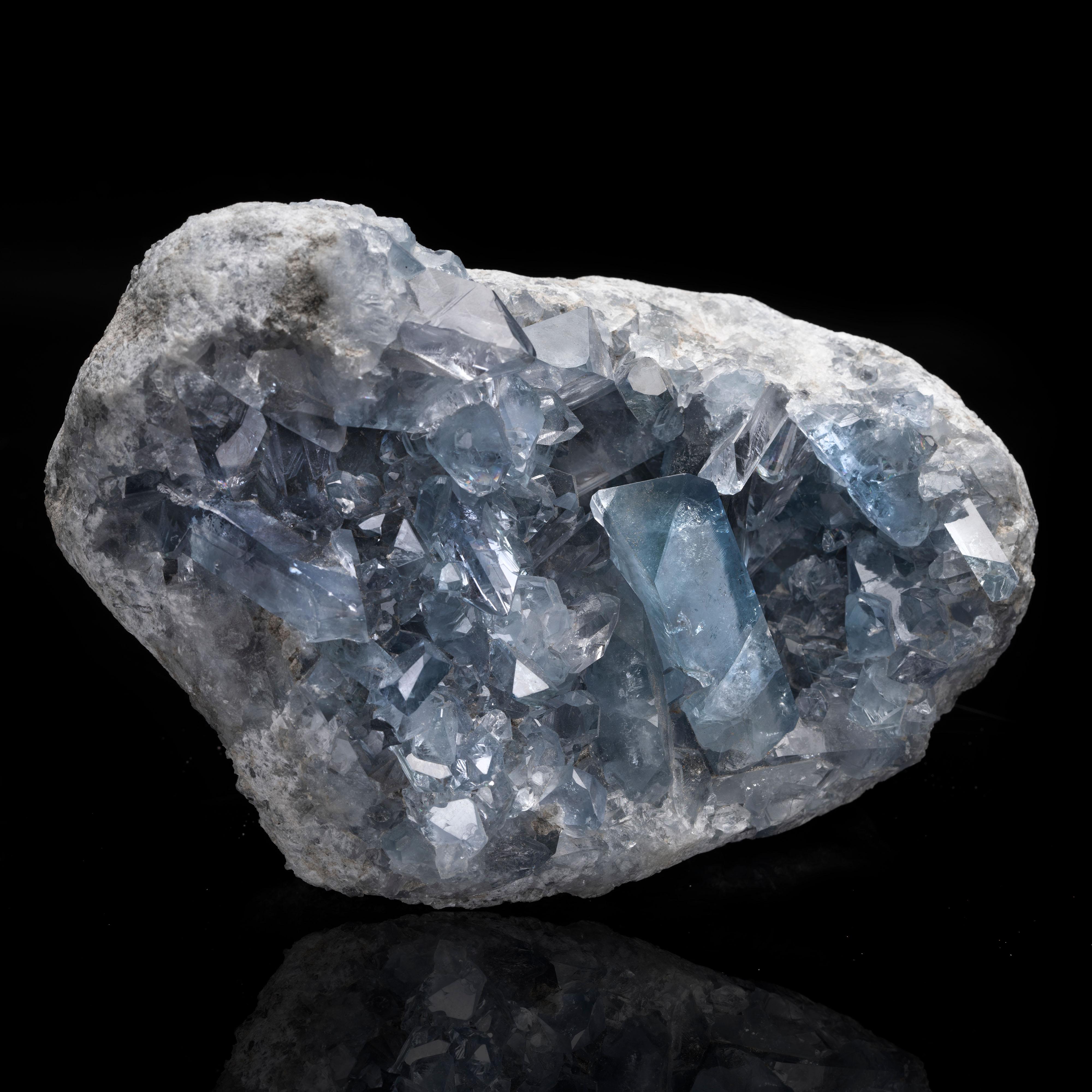 Blue Celestite Geode from Madagascar // 11.5 Lb For Sale at 1stDibs