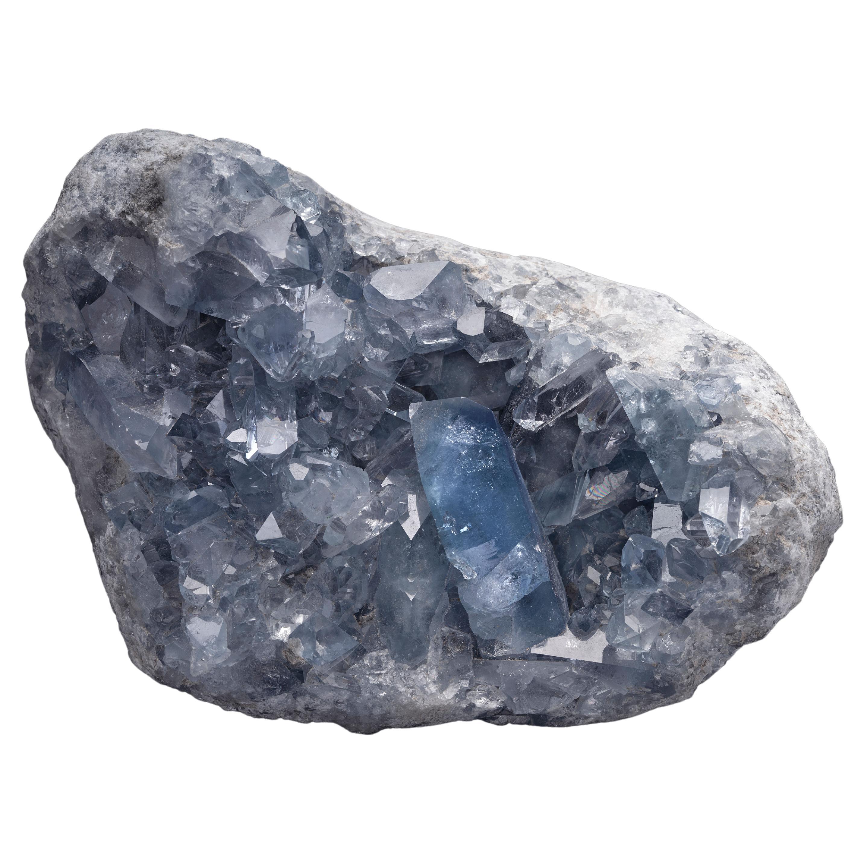 Blue Celestite Geode from Madagascar // 11.5 Lb For Sale at 1stDibs