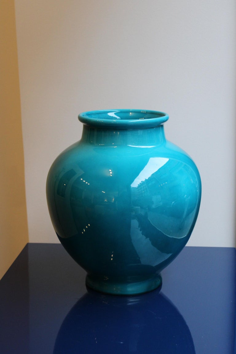 Blue Ceramic Vase, Sèvres France For Sale at 1stDibs