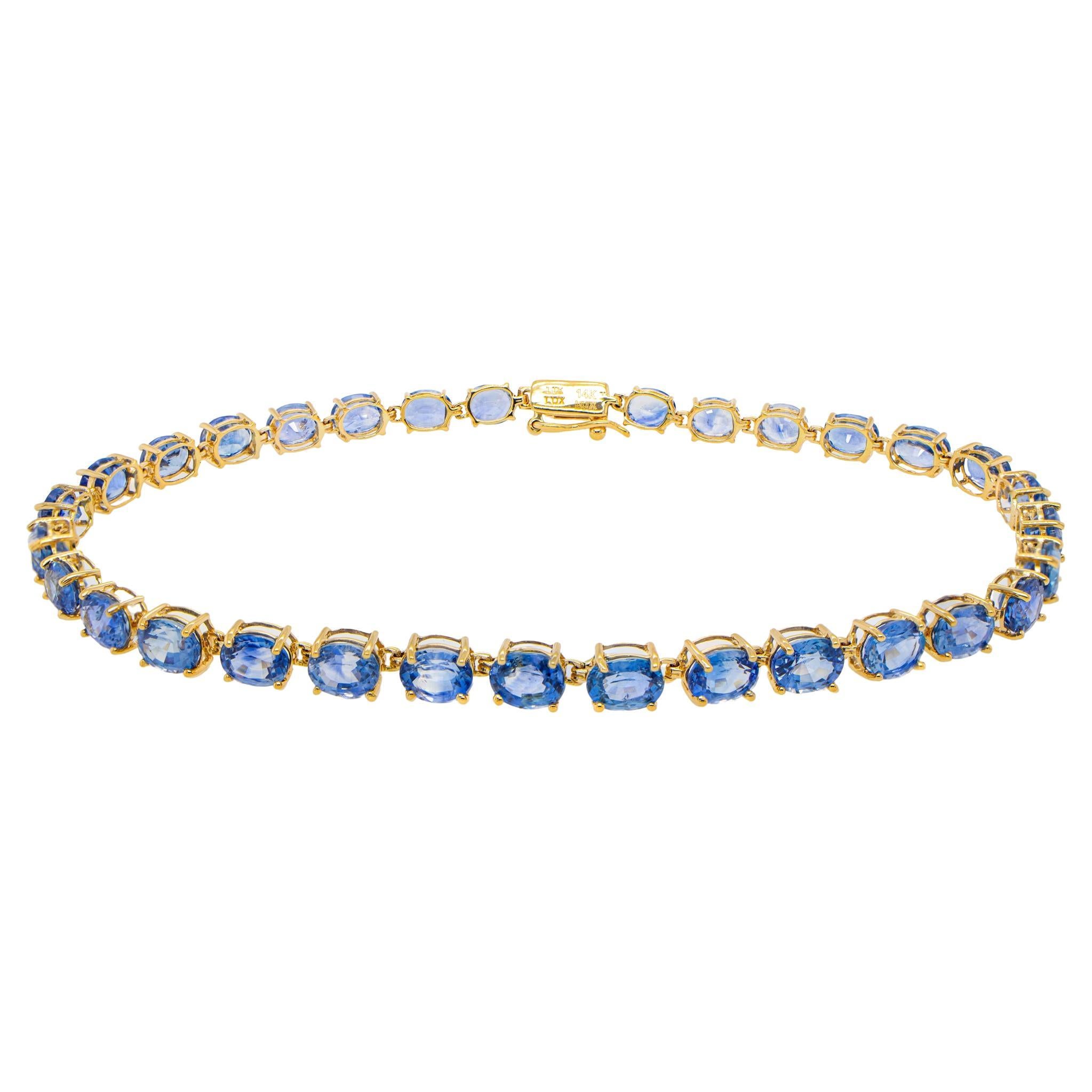 Baguette Diamond and Ceylon Color Sapphire Bracelet For Sale at 1stDibs
