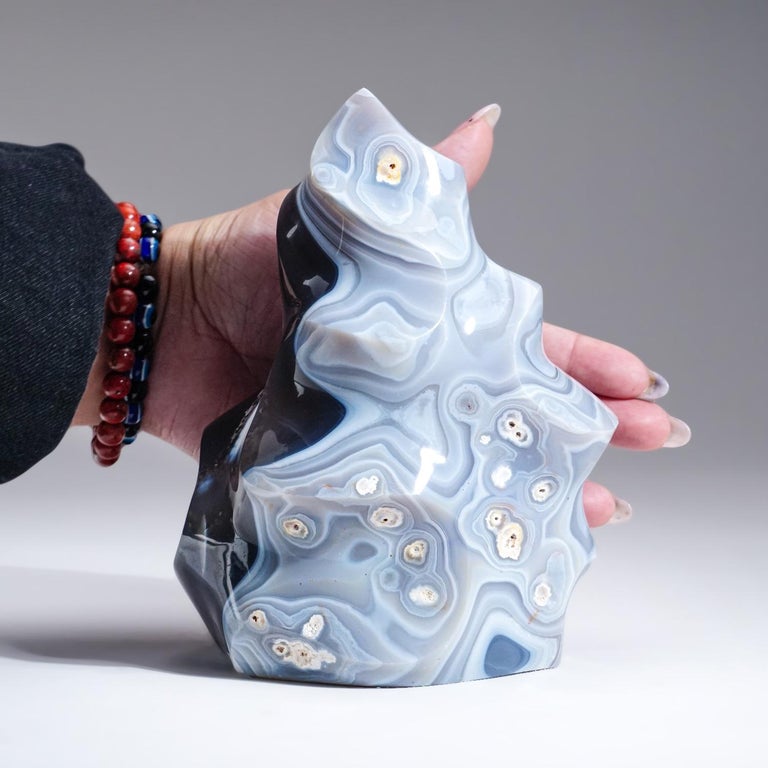 Blue Chalcedony Orca Stone Flame Freeform '4 Lbs' For Sale at 1stDibs