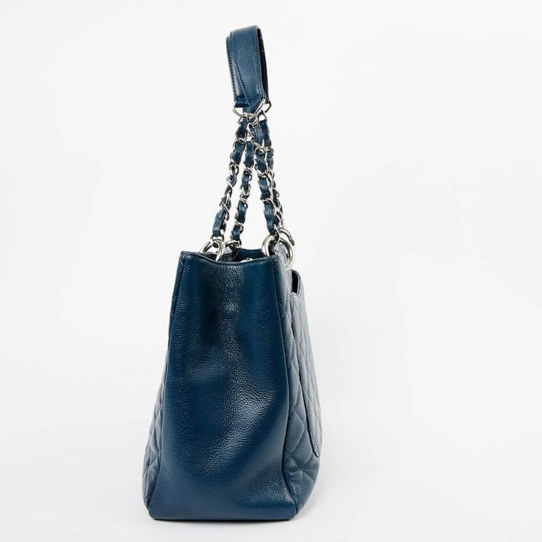 Blue Chanel Grained Leather Tote at 1stDibs | blue chanel tote, chanel ...