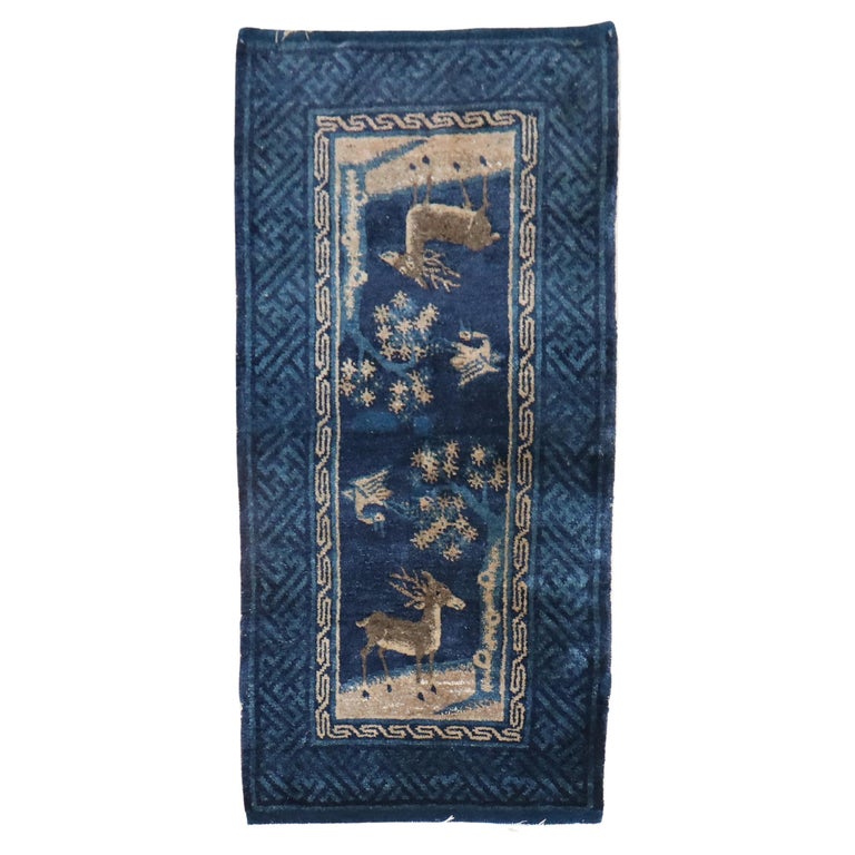Blue Chinese Animal Pictorial Rug For Sale at 1stDibs