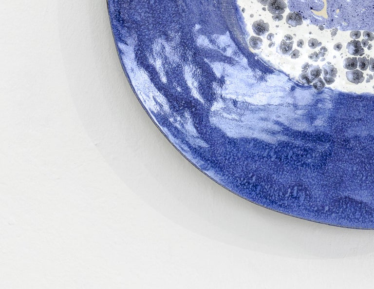 Blue Contemporary Ceramic Decorative Plate For Sale at 1stDibs
