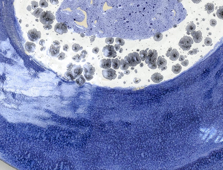 Blue Contemporary Ceramic Decorative Plate For Sale at 1stDibs