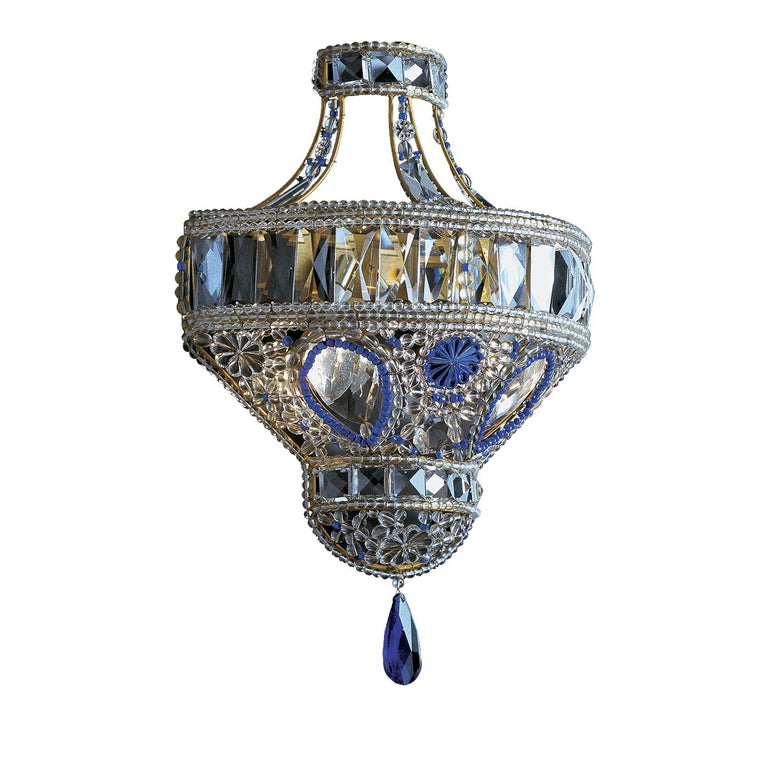 Blue Crystal Sconce For Sale at 1stDibs