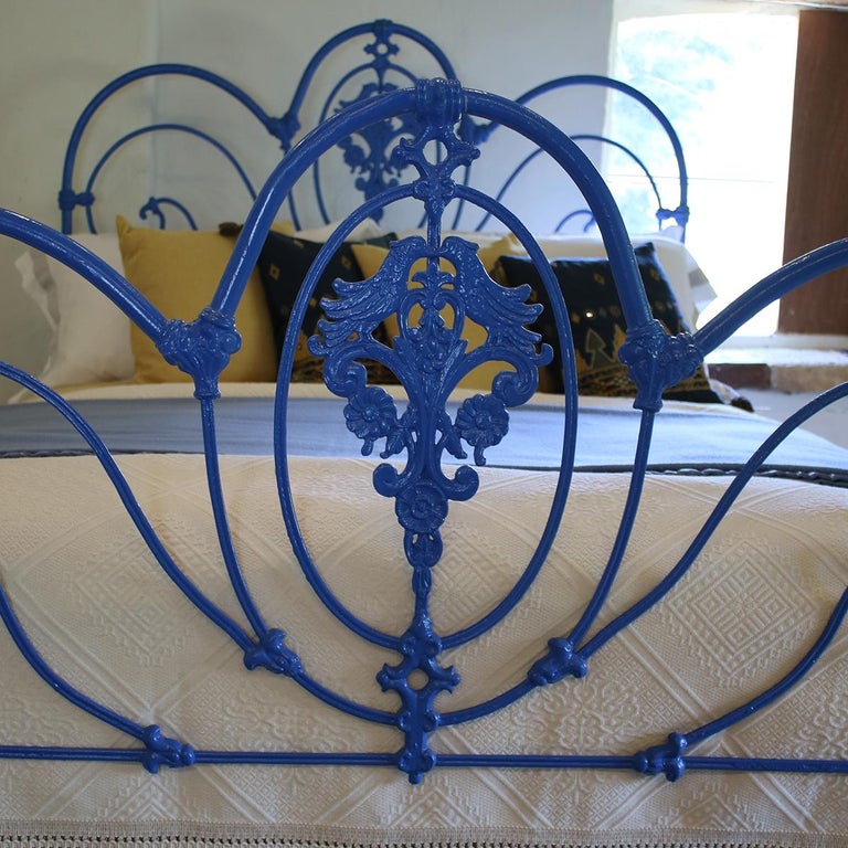 Blue Curly Iron Victorian Antique Bed MK204 at 1stDibs | victorian bed ...