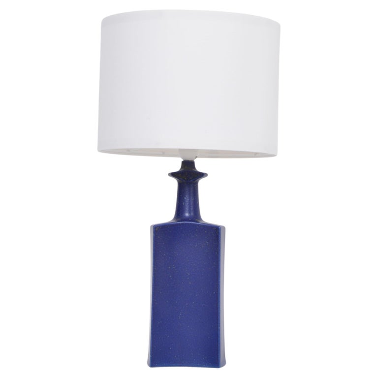 Blue Danish Mid-Century Modern Ceramic Table Lamp by Atelier Knabstrup ...