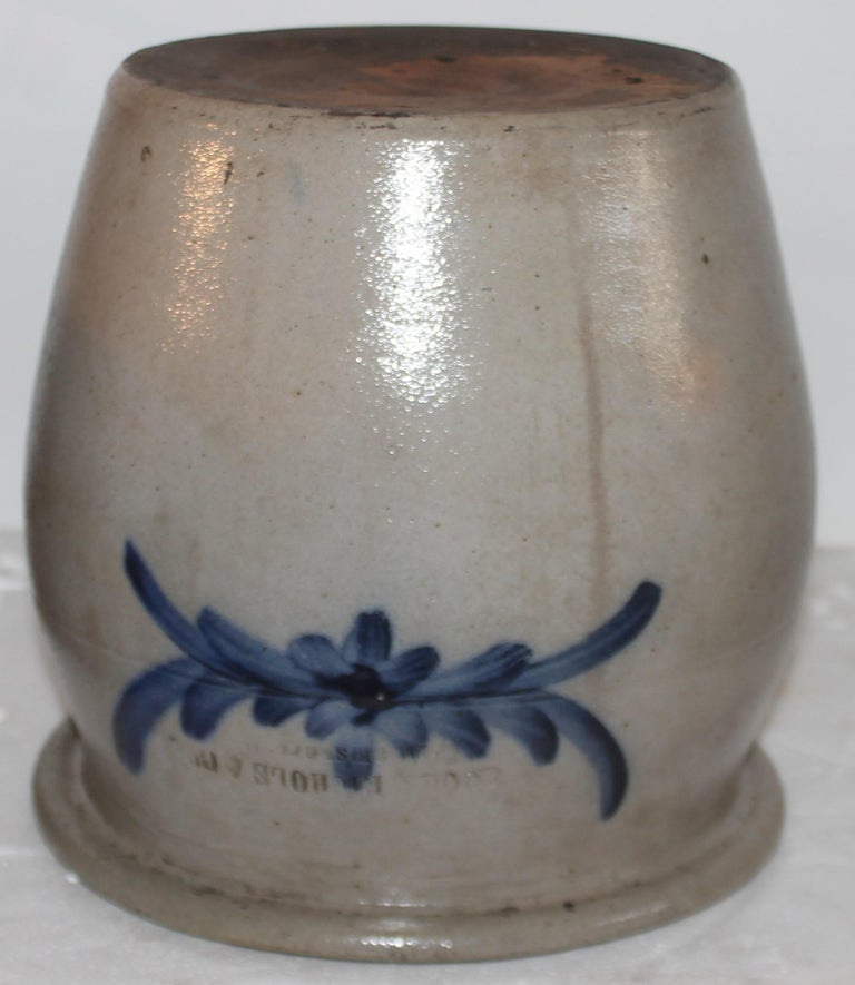 Blue Decorated Crock Moore, Nichols Co. Crock For Sale at 1stDibs