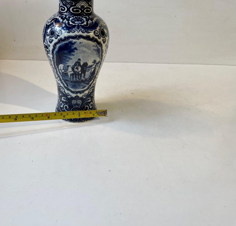 Blue Delfts Porcelain Vase or Urn by Boch Royal Sphinx For Sale at 1stDibs