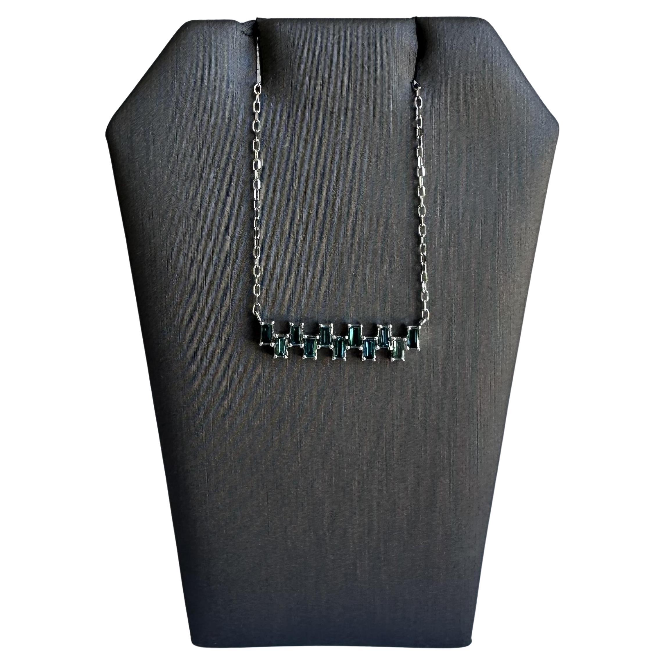 Antique Blue Diamond Chain Necklaces - 7 For Sale at 1stDibs