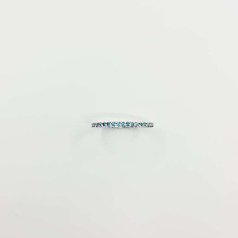 Blue Diamonds Eternity Ring 0.36 Carat VS Fancy Blue / Blue-Green ...