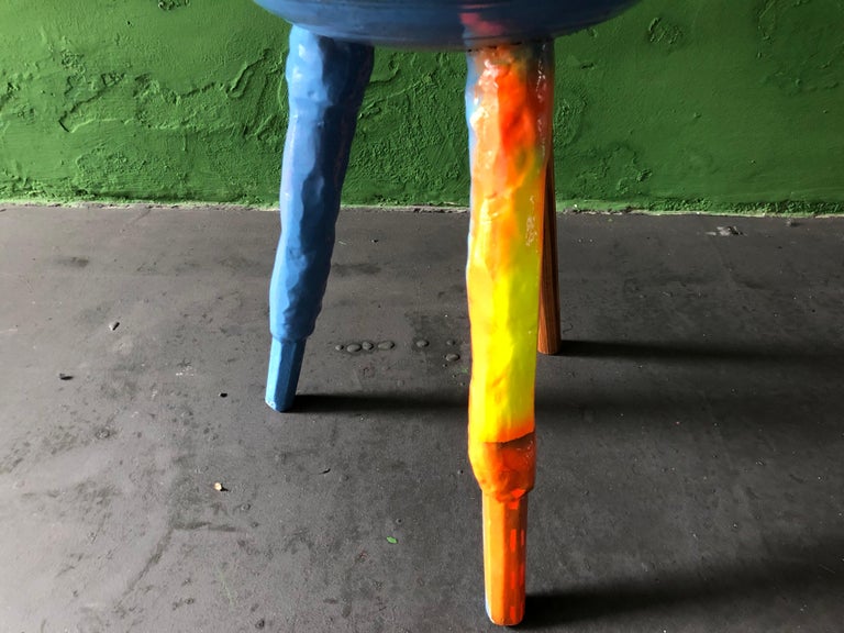 blue dotted Stool by Markus Friedrich Staab For Sale at 1stDibs