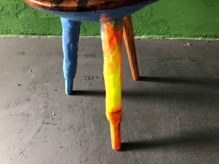 blue dotted Stool by Markus Friedrich Staab For Sale at 1stDibs