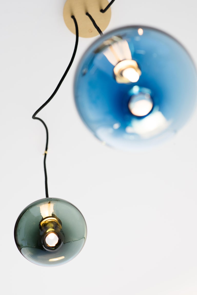 Blue Drape Composition II Pendant Lamp by Sklo For Sale at 1stDibs