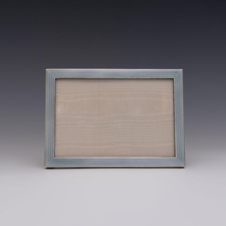 Blue Enamel and Silver Frame, Hallmarked 1933 at 1stDibs