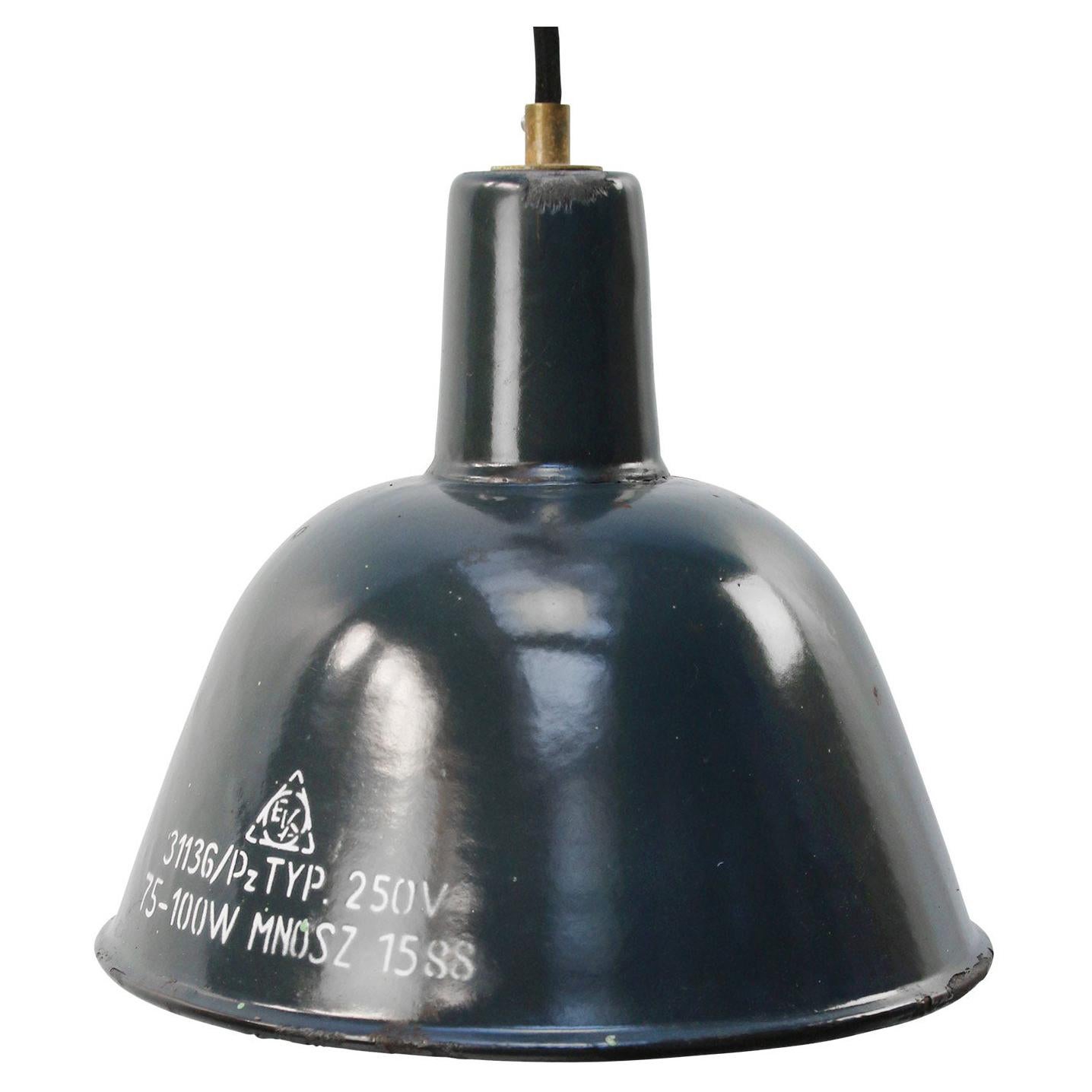 Vintage Blue Industrial Enamel Factory Pendant Light For Sale at ...