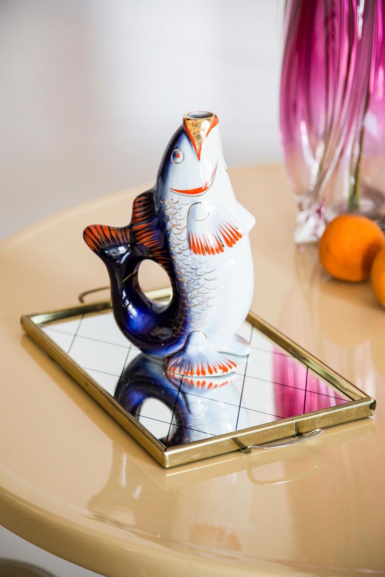 Blue Fish Glass Decanter or Vase, 20th Century, Europe, 1960s For Sale ...