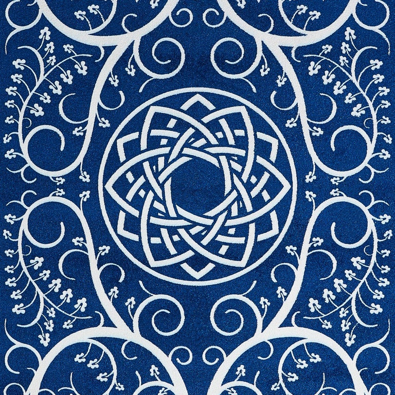 Blue Flowers - Cartomanzia Carpets For Sale at 1stDibs