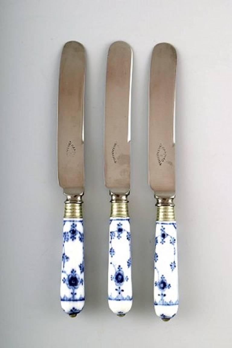 Blue Fluted Plain, 6 Knives from Royal Copenhagen / Raadvad, Early ...
