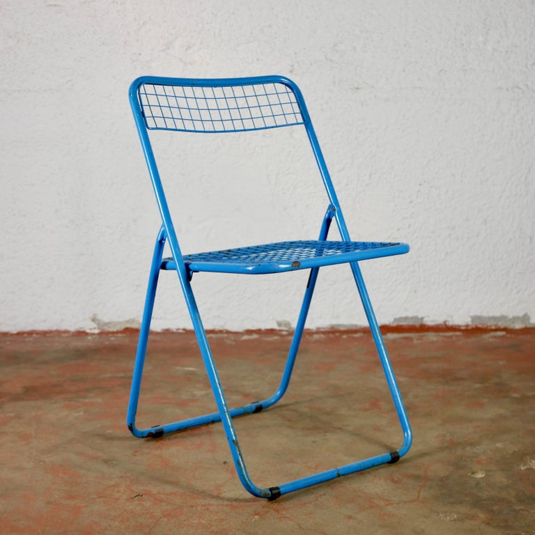 Blue folding Ted Net chair by Niels Gammelgaard for Ikea, 1980s For ...