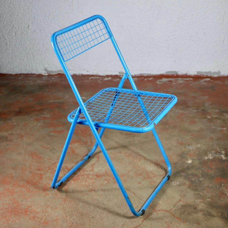Blue Folding Ted Net Chair by Niels Gammelgaard for Ikea, 1980s For ...