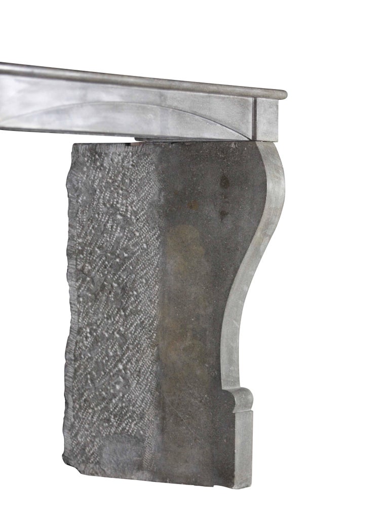 Blue French Stone Antique Fireplace Surround For Sale at 1stDibs