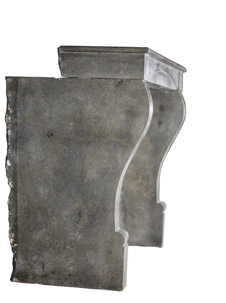 Blue French Stone Antique Fireplace Surround For Sale at 1stDibs