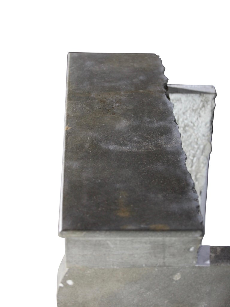 Blue French Stone Antique Fireplace Surround For Sale at 1stDibs
