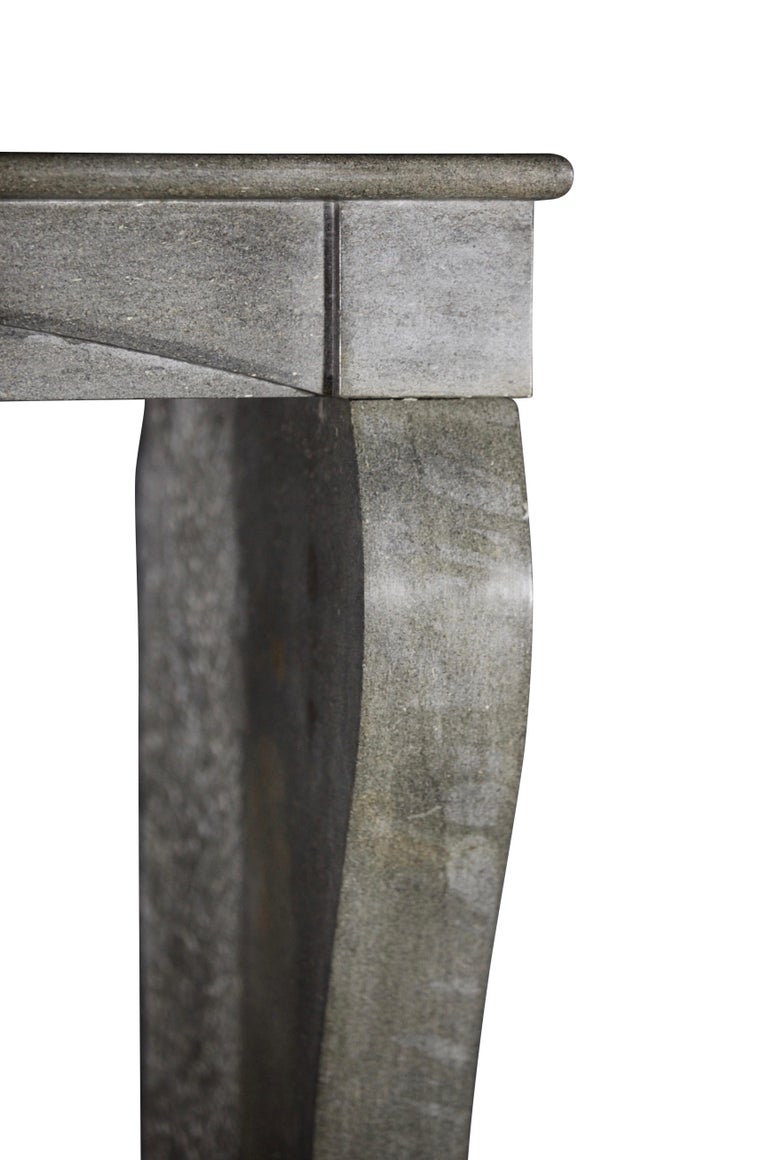 Blue French Stone Antique Fireplace Surround For Sale at 1stDibs