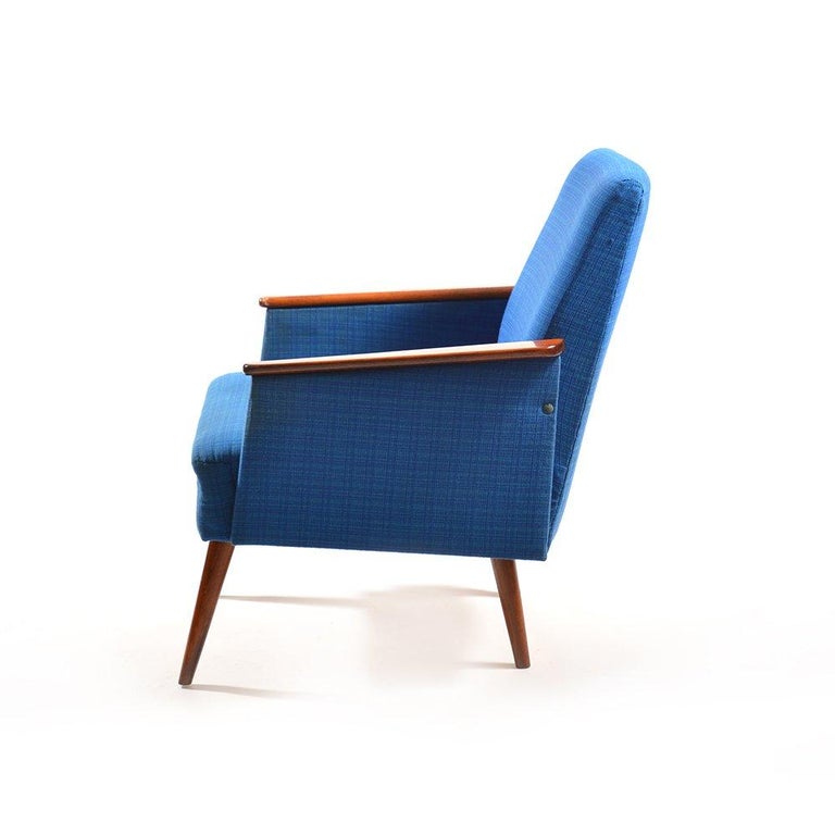 Blue German Armchair from Midcentury Era, 1960s For Sale at 1stDibs