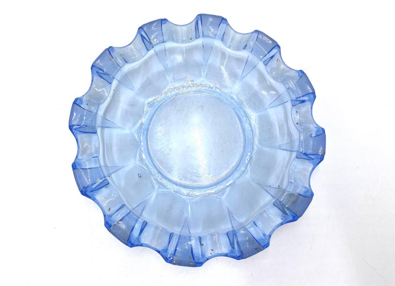 Blue Glass Ashtray Czechoslovakia 1930s For Sale At 1stdibs