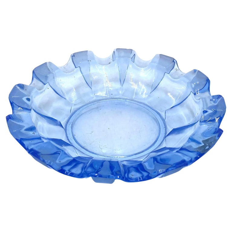 Blue Glass Ashtray Czechoslovakia 1930s For Sale At 1stdibs
