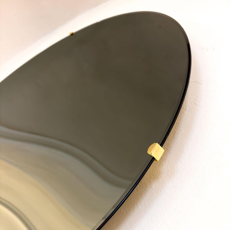 Blue Glass Concave Wall Mirror, Italy 21st Century For Sale at 1stDibs