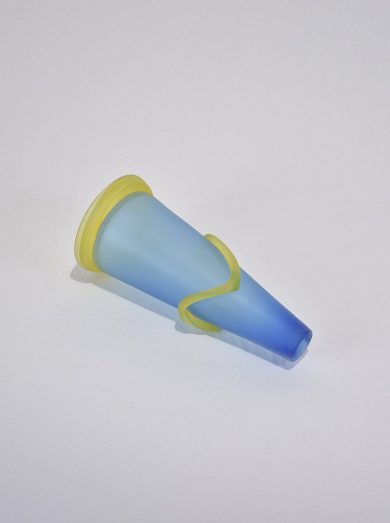 Blue Glass Cone Vase at 1stDibs | cone glass vase, glass cone vases