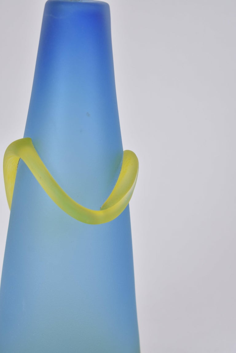 Blue Glass Cone Vase at 1stDibs | cone glass vase, glass cone vases