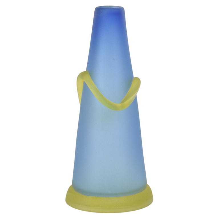 Blue Glass Cone Vase at 1stDibs | cone glass vase, glass cone vases
