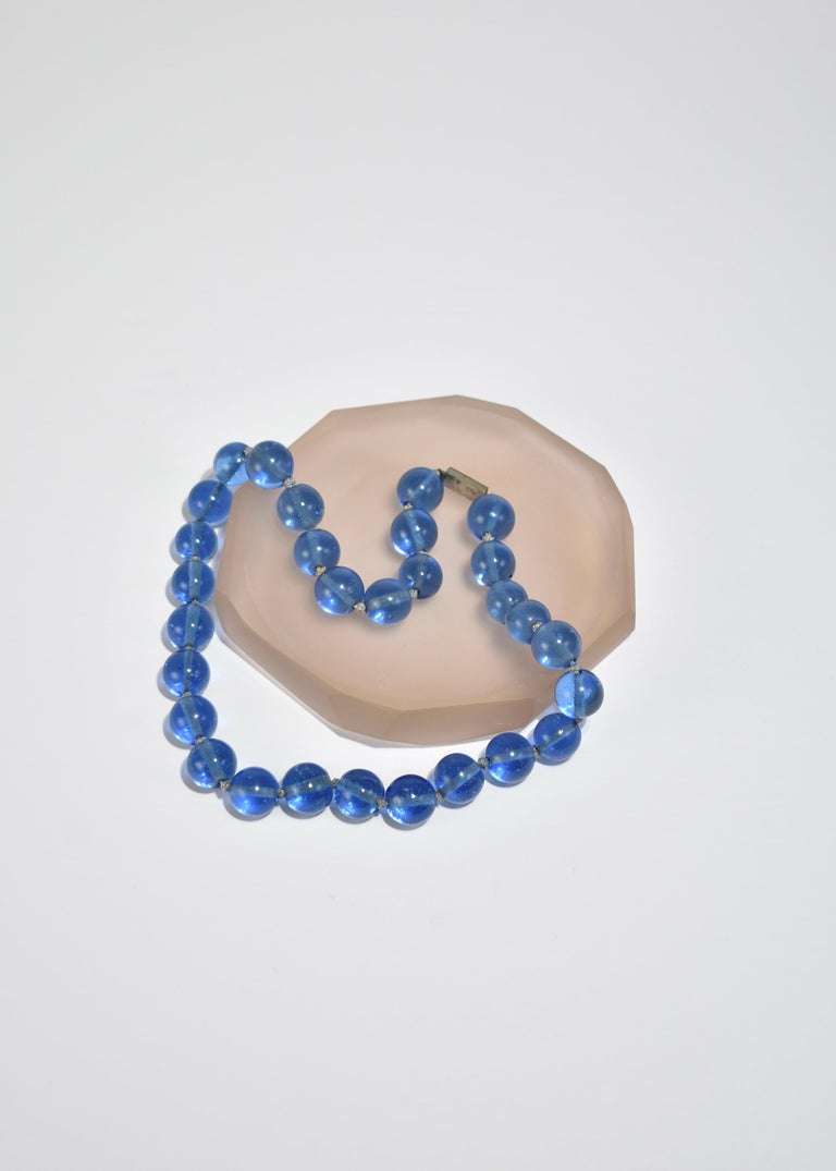 Blue Glass Necklace For Sale at 1stDibs