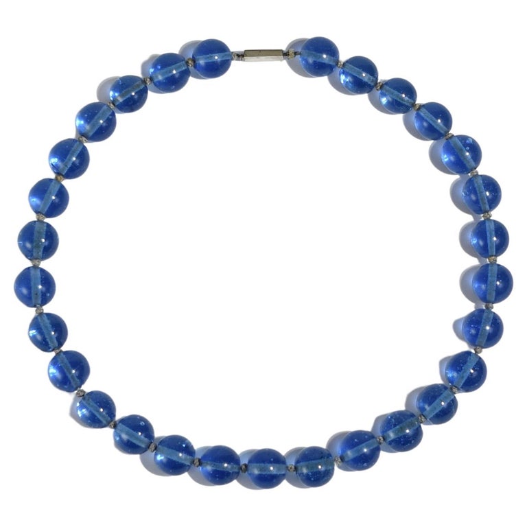 Blue Glass Necklace For Sale at 1stDibs