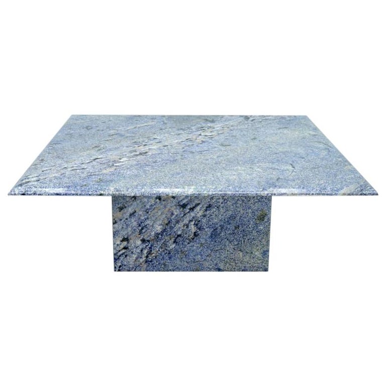 Blue Granite Coffee Table, 1970s Stone, Marble at 1stDibs
