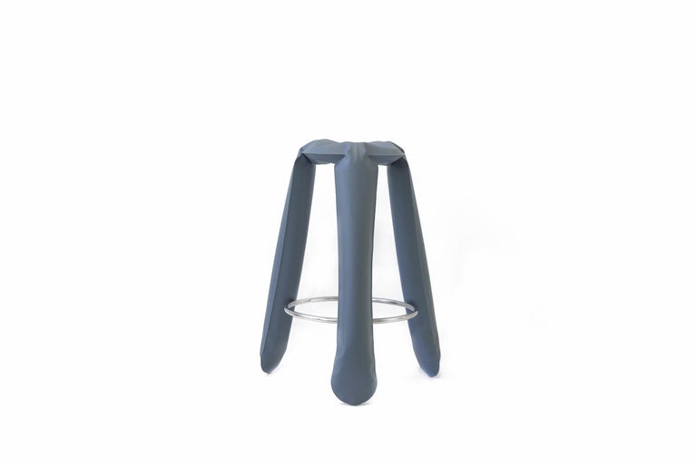 Blue Gray Steel Bar Plopp Stool by Zieta For Sale at 1stDibs