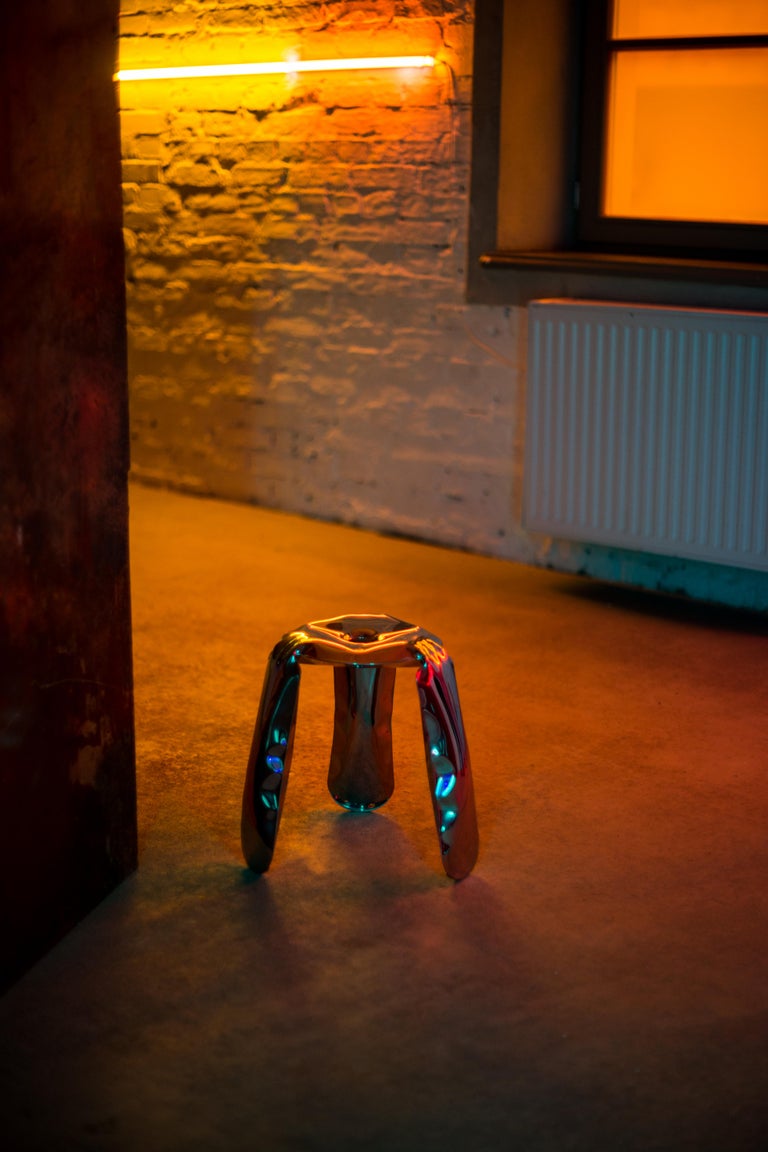 Blue Gray Steel Bar Plopp Stool by Zieta For Sale at 1stDibs